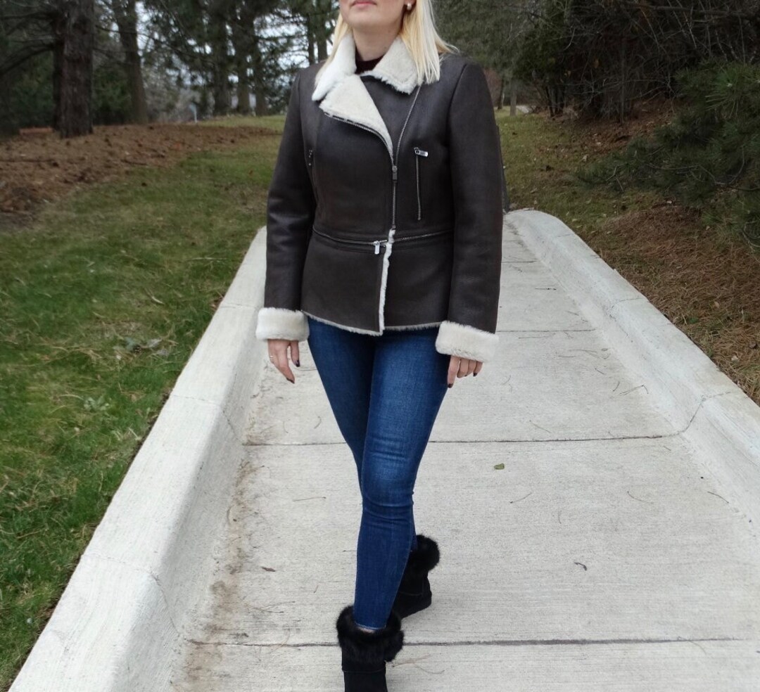 Fancy Leather Jacket Women's Leather Jacket 100% Sheepskin Shearling ...