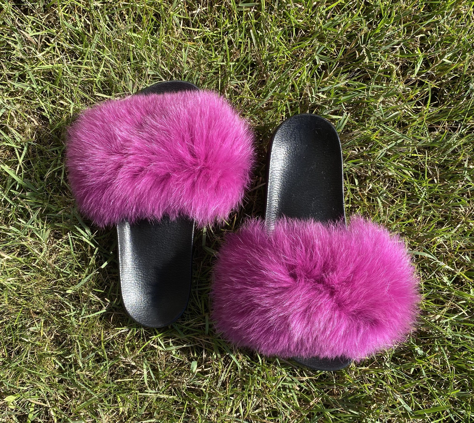 Genuine Fur Slippers Real Arctic Fox Fur Slippers Soft Fur Sandals ...