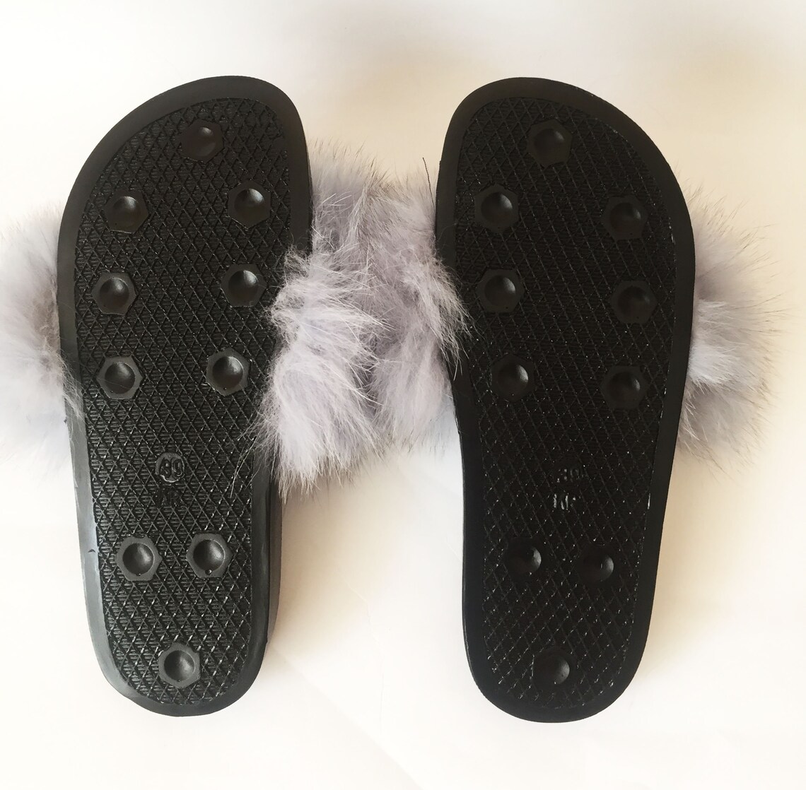 Genuine Fur Slippers Real Arctic Fox Fur Slippers Soft Fur Sandals ...