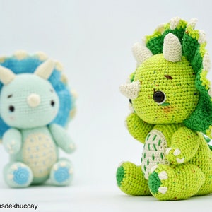 CROCHET PATTERN AMIGURUMI: Kyo the Baby Triceratops (english/français ...