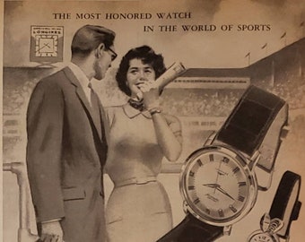 1957 LONGINES WITTNAUER WATCH Baseball World Series Batter up Timing ...