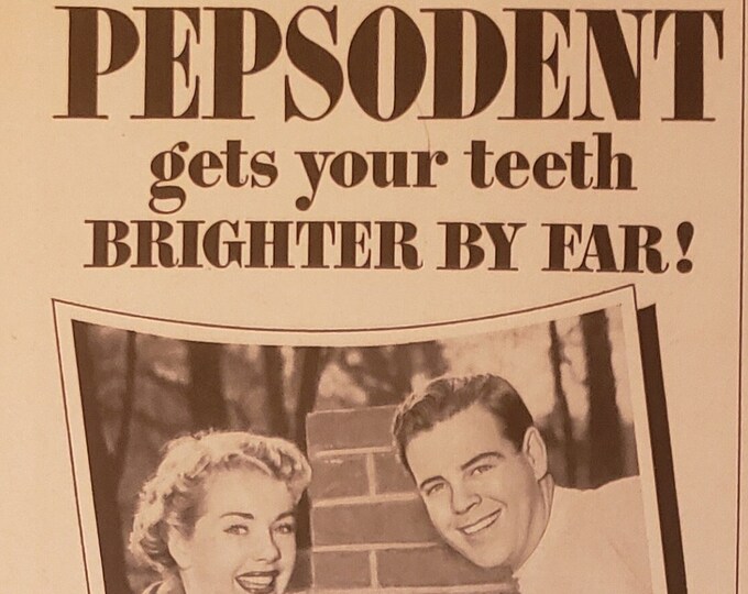 1951 PEPSODENT Tooth Paste Toothpaste Dental Health Brighter Teeth ...