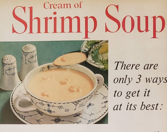 1960 CAMPBELL'S Cream of Shrimp Soup Frozen Food Vintage Print Ad - Etsy