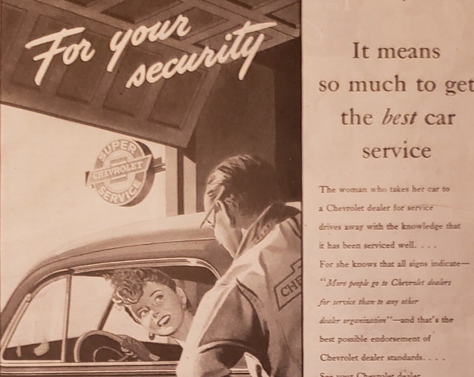 1945 CHEVROLET Chevy Car Service Vintage Print Ad - Etsy