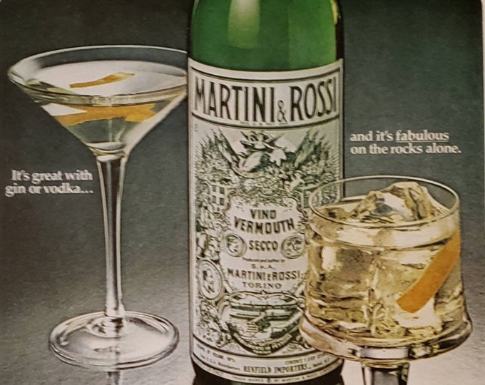 1979 MARTINI & ROSSI Dry Vermouth Drink Beverage Alcohol Vintage Print ...