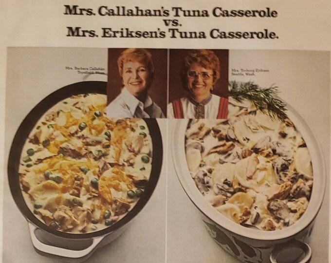 1976 BUMBLE BEE Tuna Casserole Mrs Callahan Mrs Eriksen Food Recipes ...