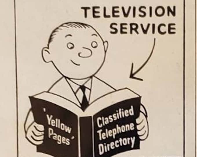 1954 YELLOW PAGES Telephone Directory Christmas Shopping Vintage Print ...