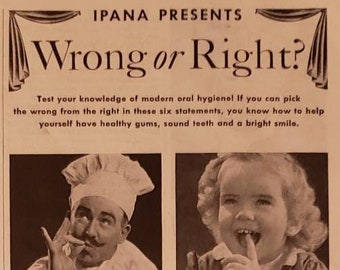 1950 IPANA Toothpaste Teeth Dental Health Vintage Print Ad - Etsy