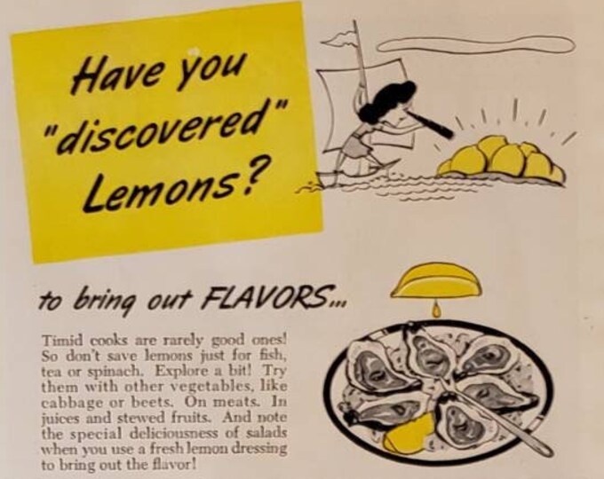 1940 SUNKIST California Lemons Fruit Citrus QUAKER OATS Breakfast Food ...