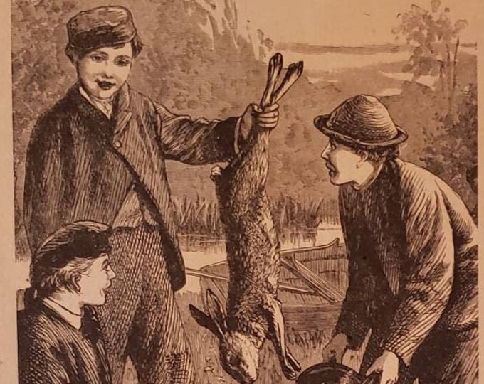 1896 CHILDREN'S BOOK ILLUSTRATION Victorian Black and White Vintage Art ...