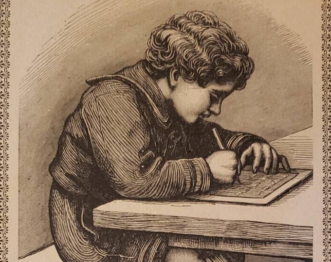 1896 CHILDREN'S BOOK ILLUSTRATION Victorian Black and White Vintage Art ...