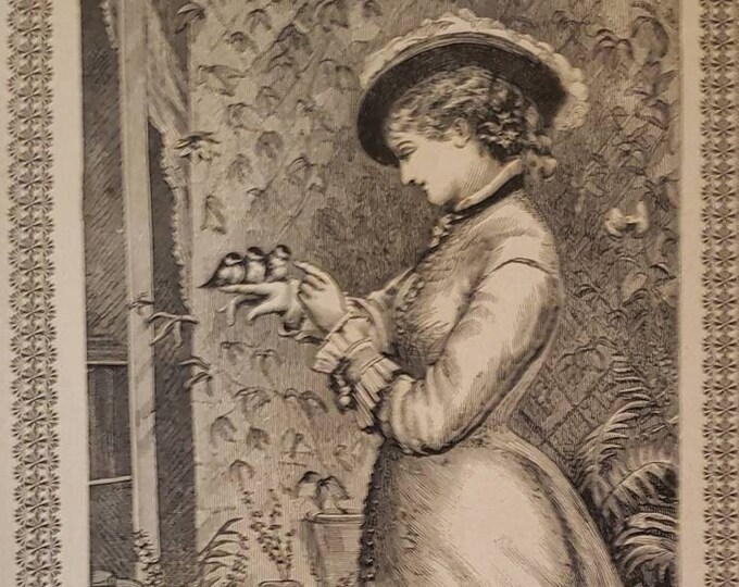 1896 CHILDREN'S BOOK ILLUSTRATION Victorian Black and White Vintage Art ...