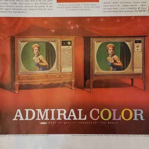 1963 ADMIRAL Color Television TV Set Appliance Vintage Print - Etsy