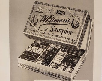 1931 WHITMAN'S Sampler Candy Candies Salmagundi Chocolate - Etsy