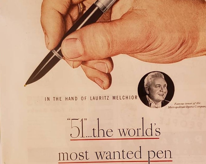 1946 PARKER 51 PEN Writing Instrument Lauritz Melchior Tenor Opera ...