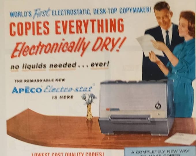 1962 APECO American Photocopy Equipment Company Electrostatic Desktop ...