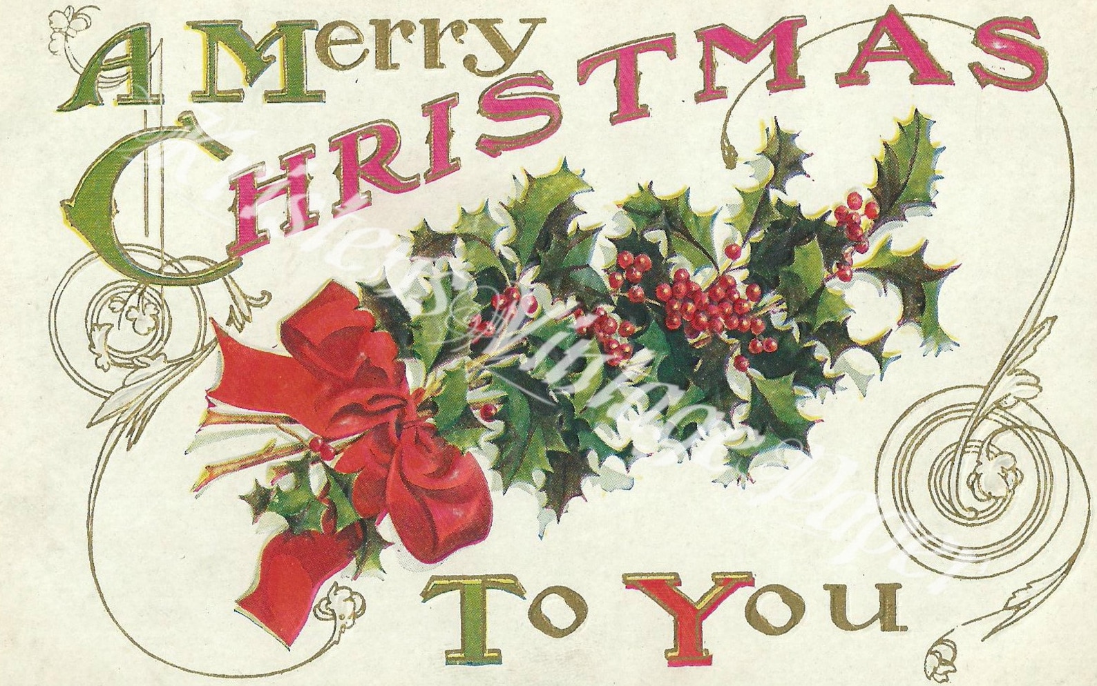 Merry Christmas Vintage Christmas Post Card DIGITAL Post - Etsy