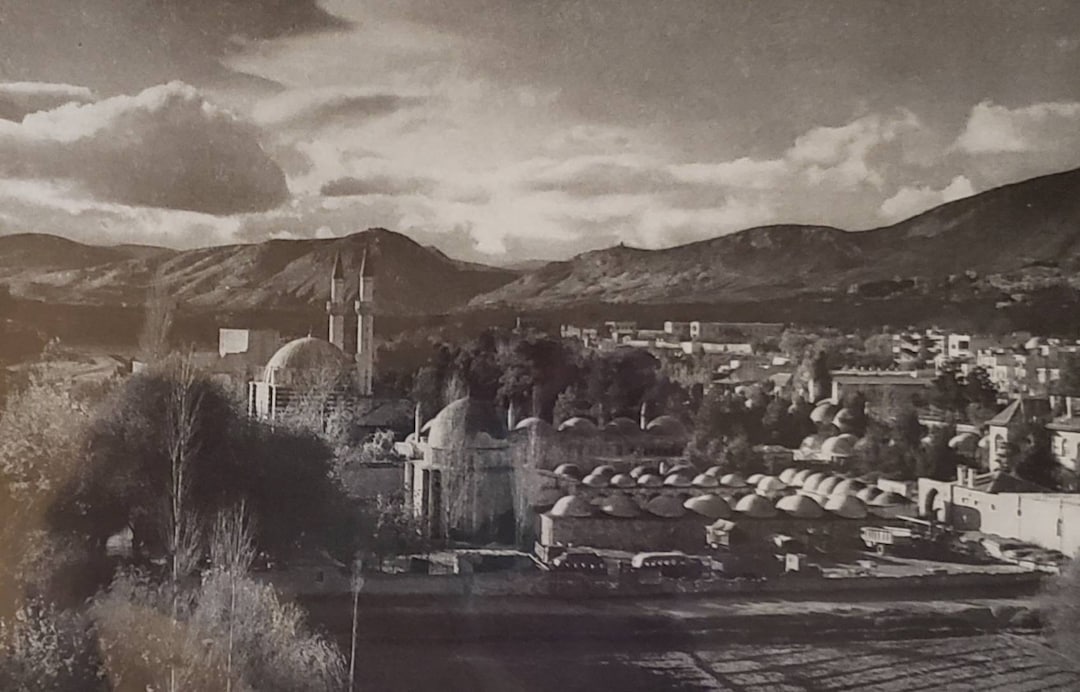 1946 DAMASCUS SYRIA City View Old Town Tekkiye Mosque Black and White ...