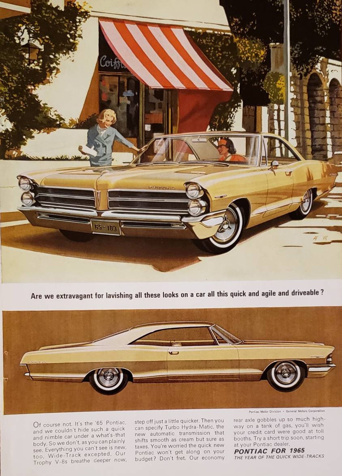 1965 PONTIAC Trophy V8 Wide Track Car Auto BOEING Jetliners Travel ...