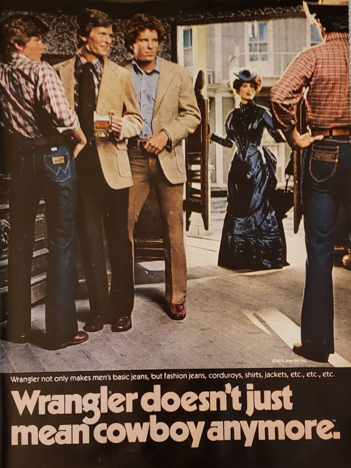 1979 WRANGLER Jeans Mens Clothing Fashion Cowboy Vintage Print - Etsy
