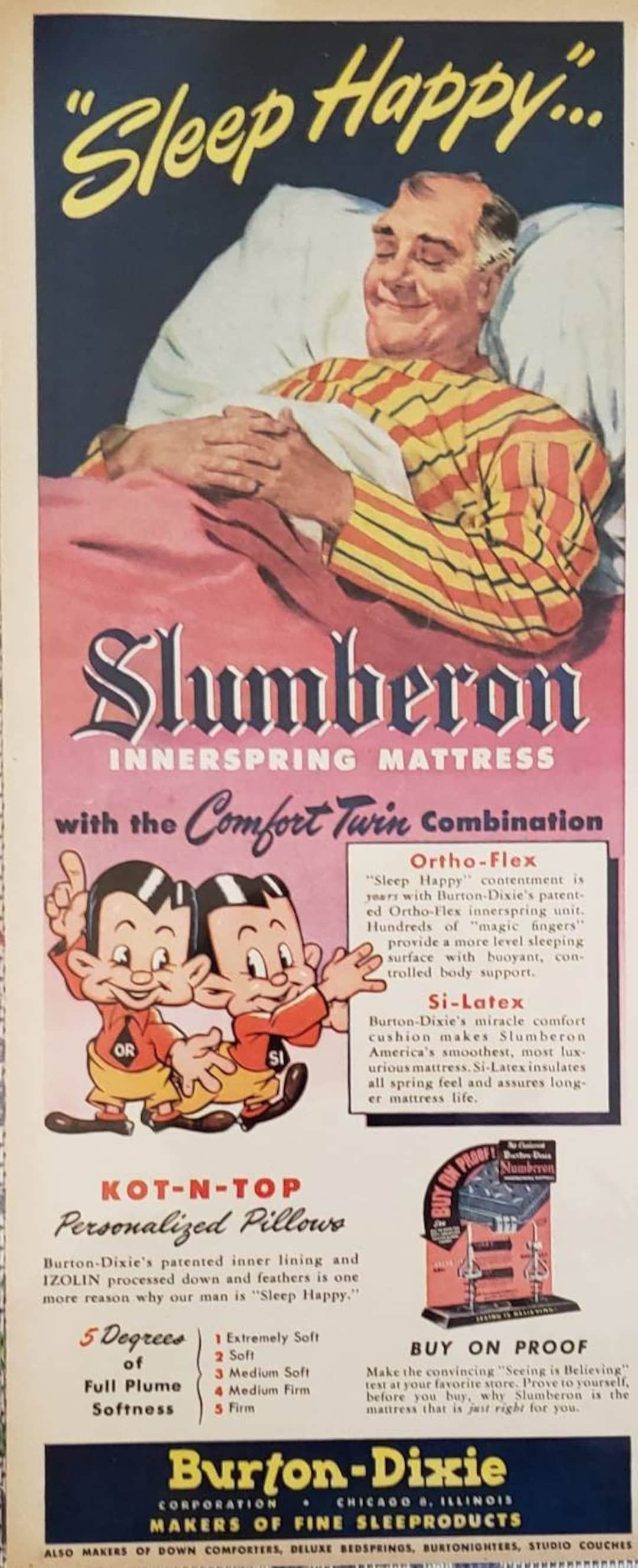 1951 SLUMBERON Innerspring Bed Mattress Burton Dixie Sleep Happy ...