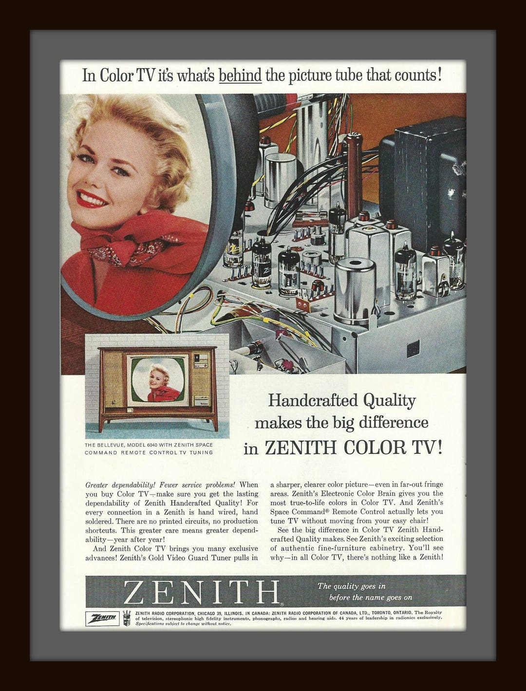 1960s ZENITH Color TV - Vintage Ad - Television - TV Set - Electronics ...
