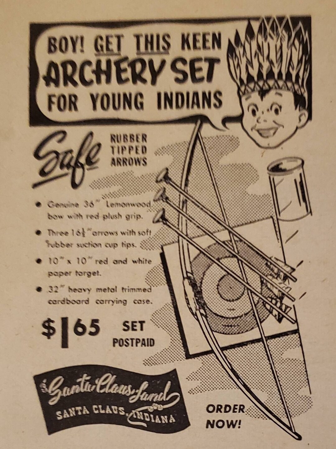 1947 SANTA CLAUS LAND Boys Archery Set Toy Vintage Print Ad - Etsy