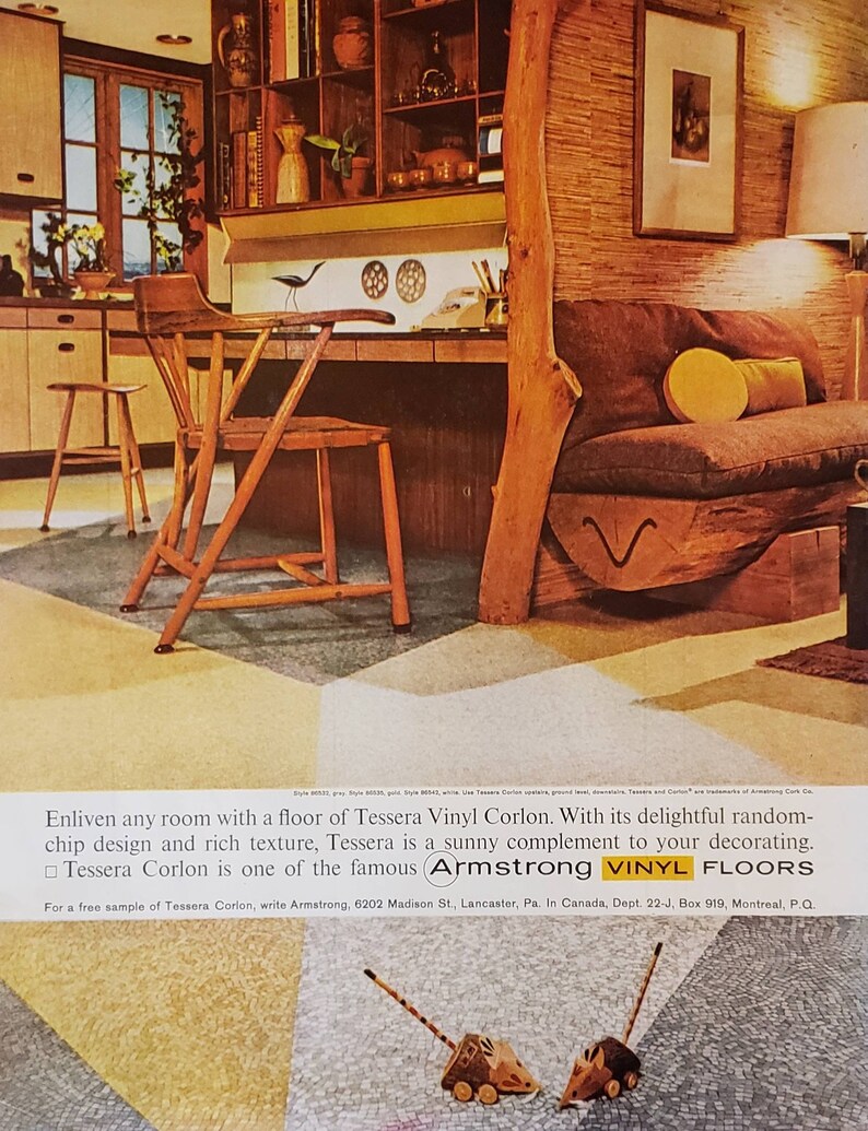 1962 ARMSTRONG Tessera Vinyl Corlon Floors Floor Flooring - Etsy