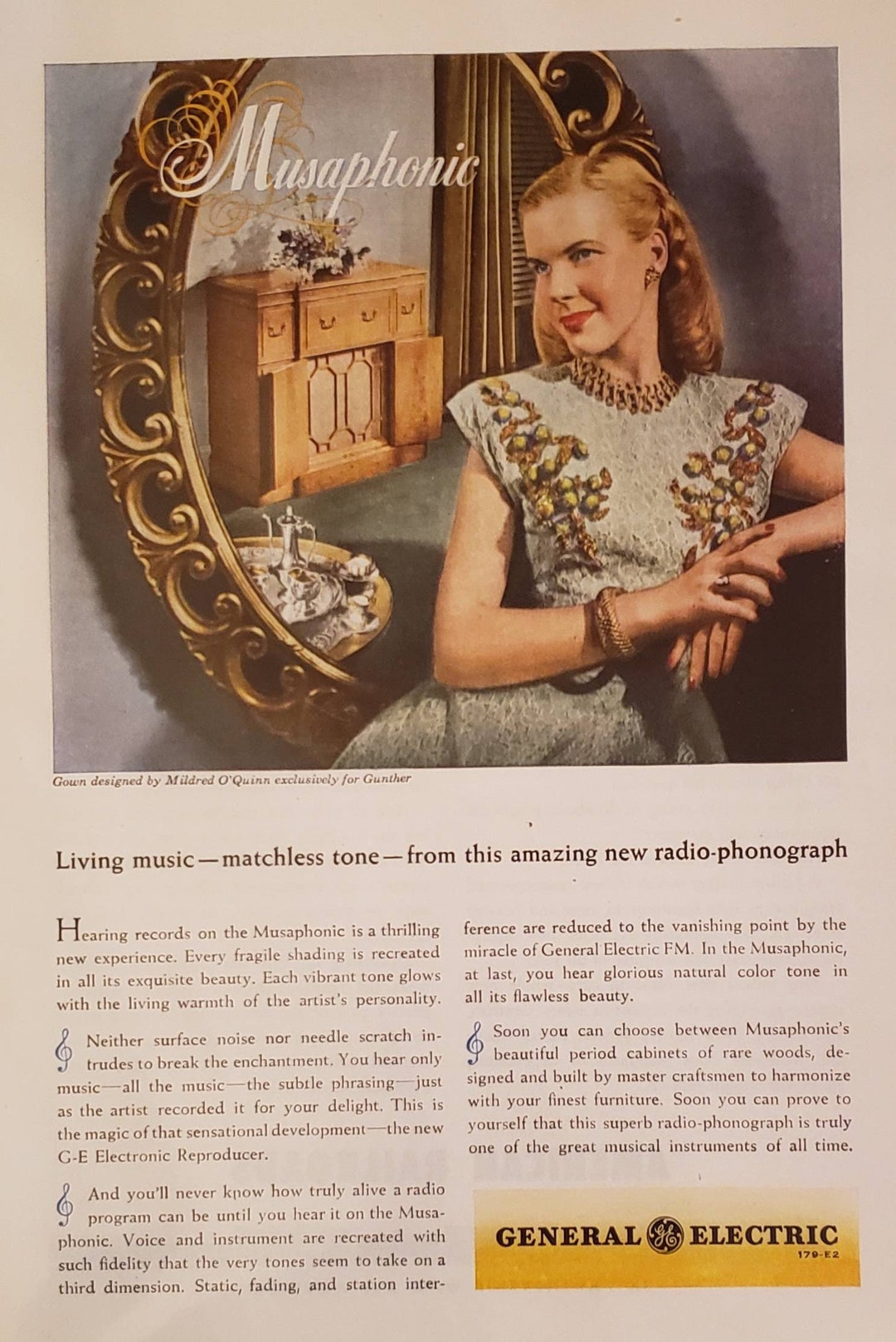 1946 GENERAL ELECTRIC Radio Phonographs Musaphonic Electronic ...