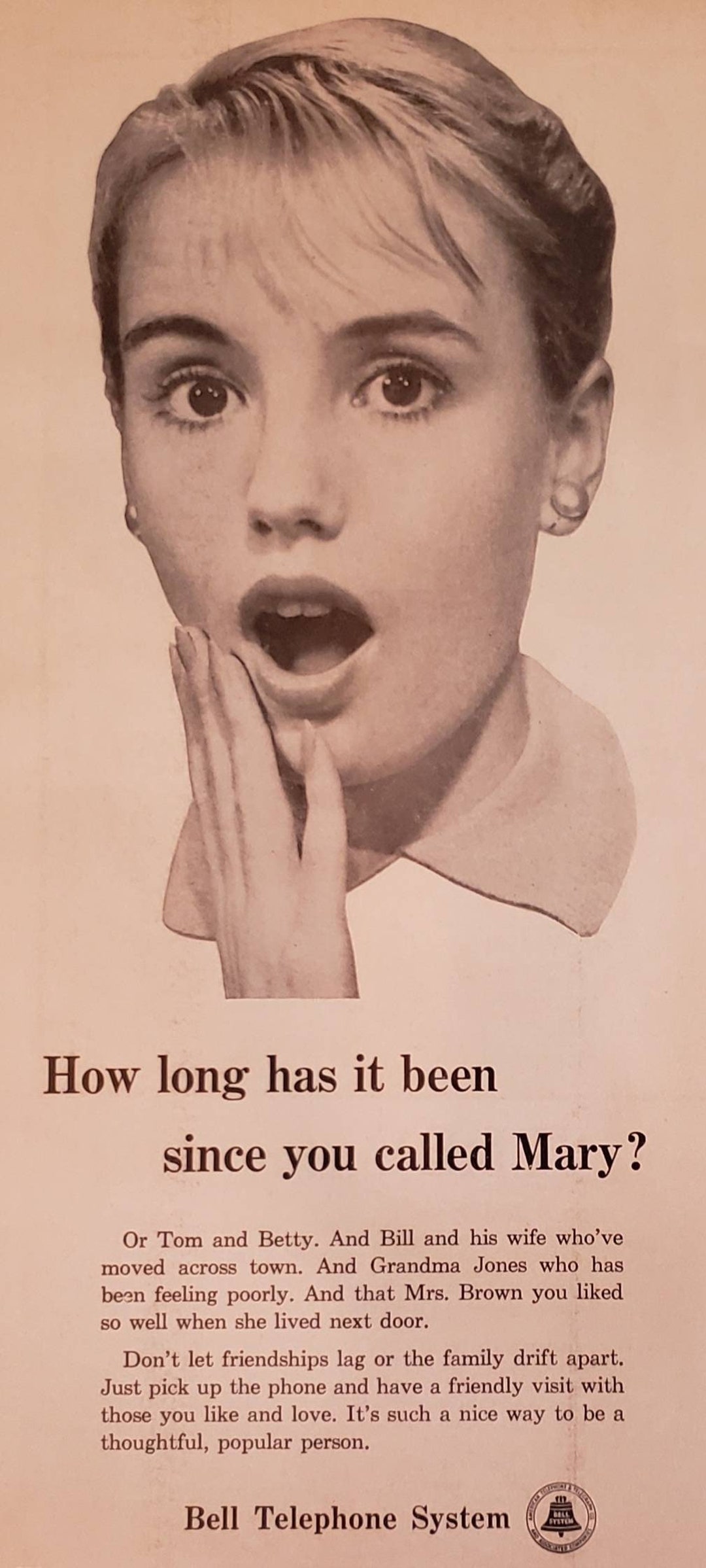 1959 BELL TELEPHONE SYSTEM Phone Call Mary Telecommunications Vintage ...