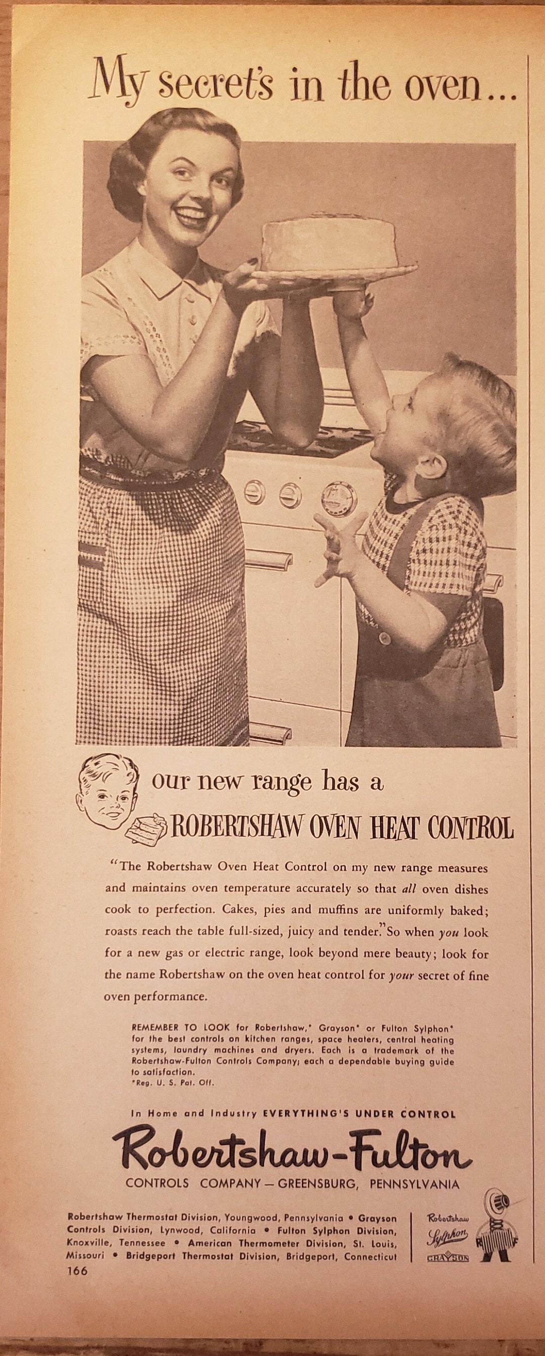 1951 ROBERTSHAW FULTON Oven Heat Control Kitchen Appliance Range Stove ...