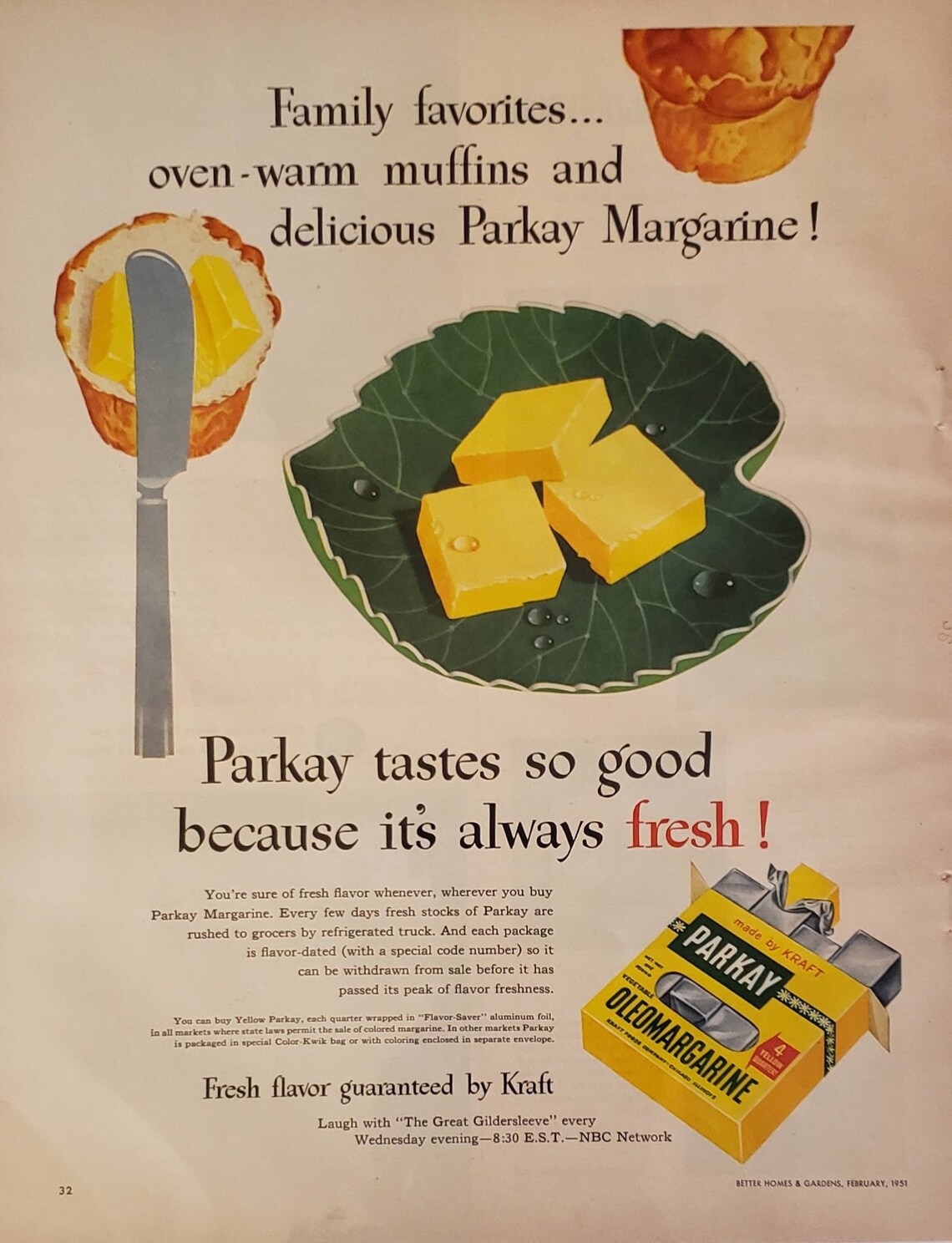 1951 PARKAY MARGARINE Oleo Kraft Food Vintage Print Ad - Etsy