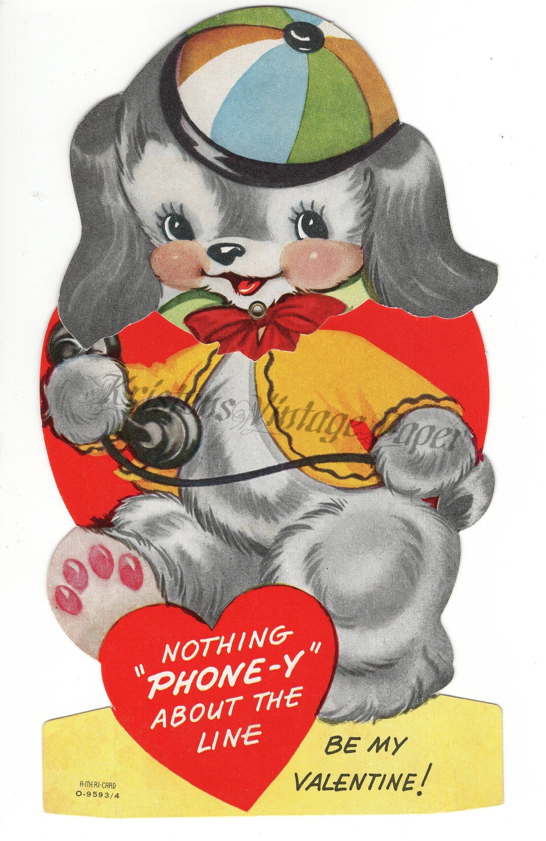 Instant Digital Download VALENTINE Dog Valentines Day Vintage Digital ...