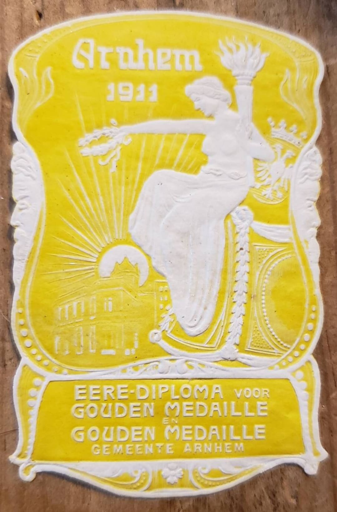 1911 Vintage Dutch Embossed Advertising Poster Stamp Arnhem Netherlands ...
