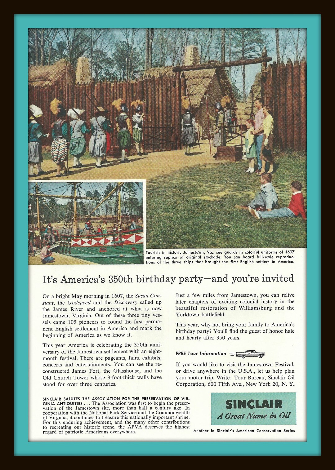 1957 SINCLAIR OIL - Vintage Ad - America's Birthday - Jamestown ...