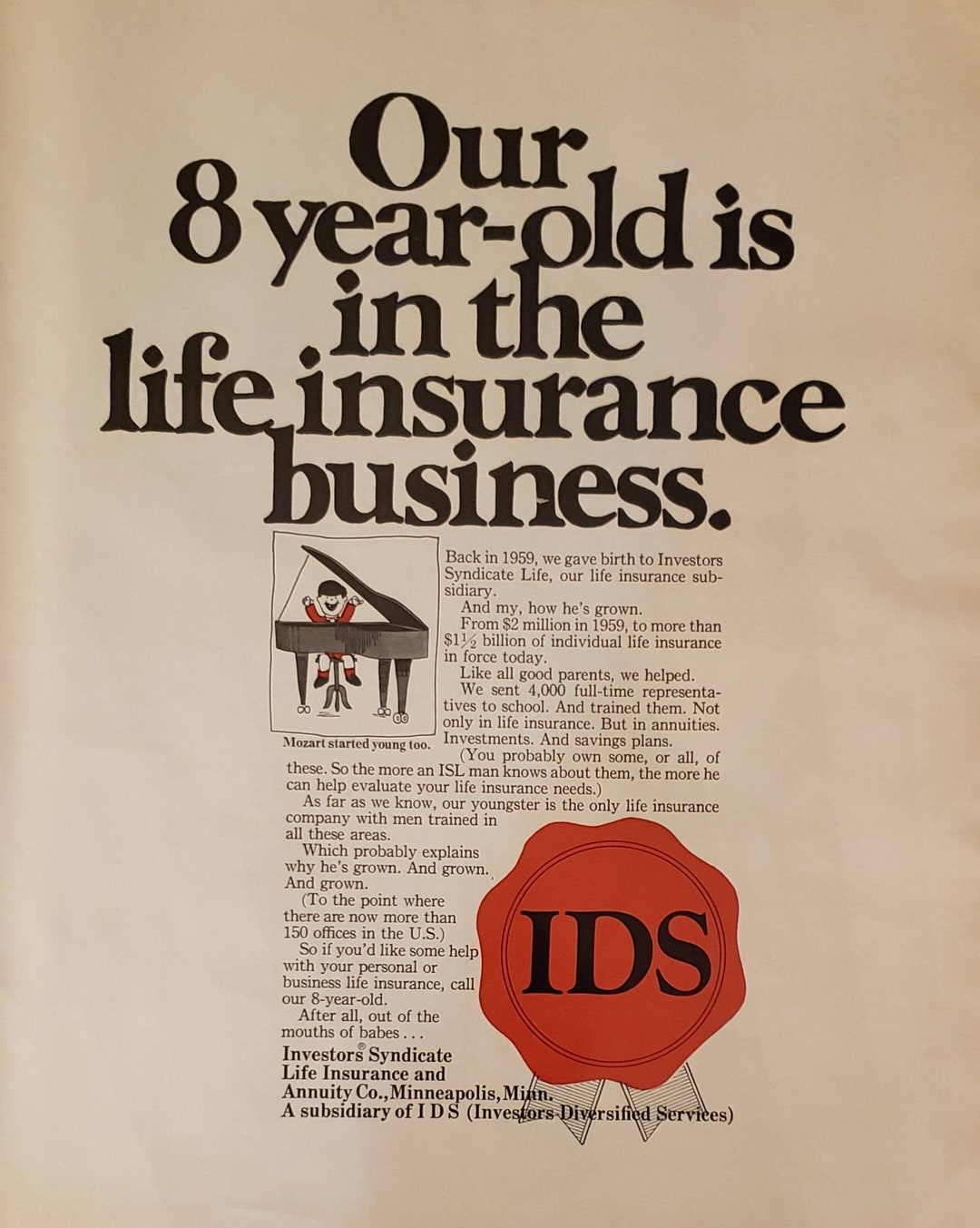 1967 IDS Investors Syndicate Life Insurance Finance Vintage Print Ad - Etsy