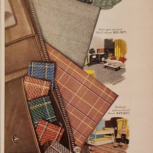 1951 NANCY WARREN Wallpaper DELTOX Fibre Rugs Floor Fashion Vintage ...