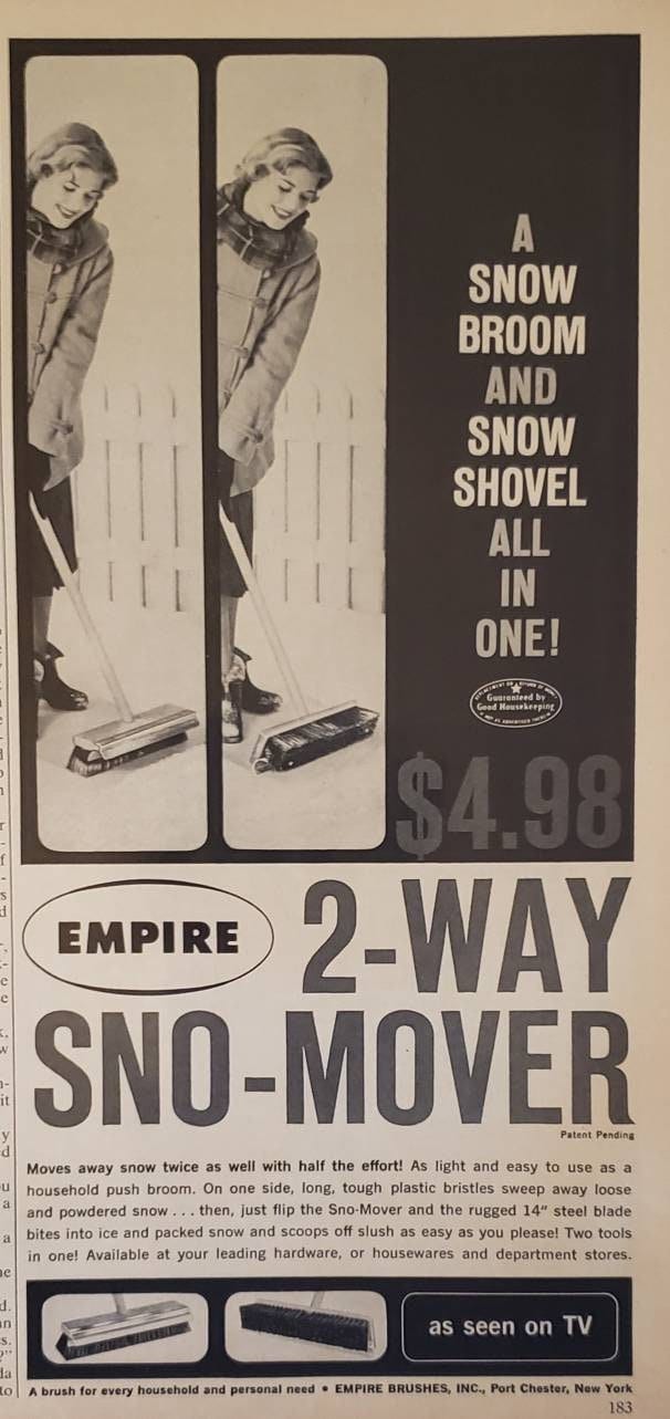 1957 EMPIRE 2 Way Sno Mover Snow Shovel Broom Tool Vintage - Etsy