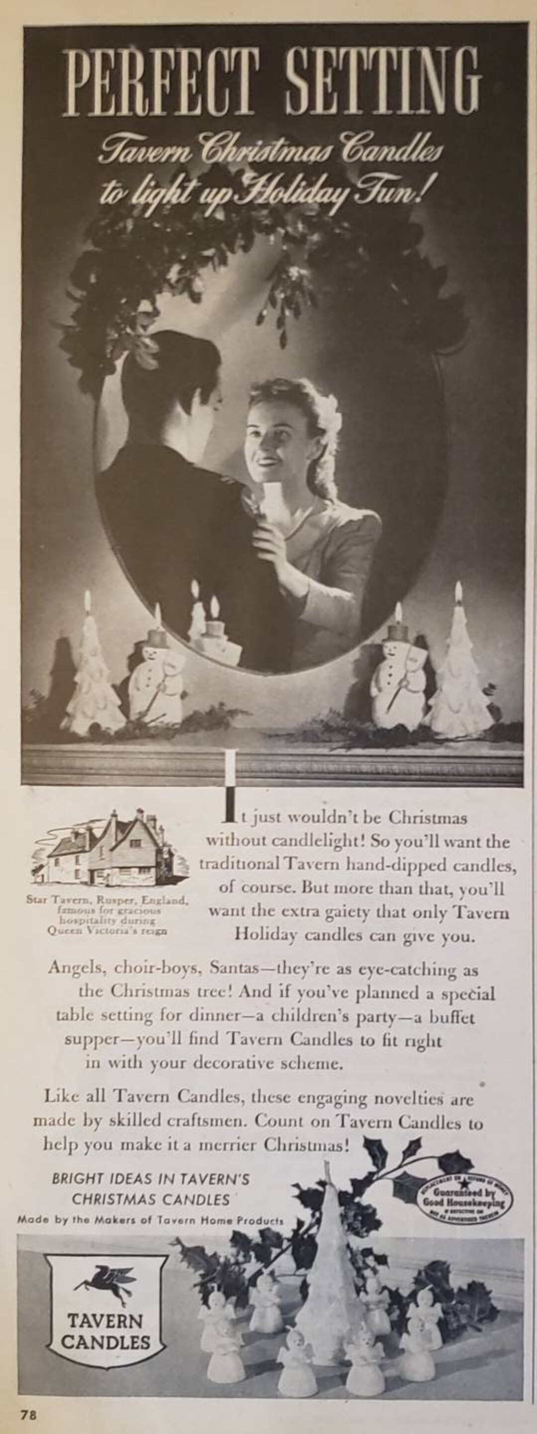 1944 TAVERN CANDLES Christmas Candlelight Candle Household Vintage ...
