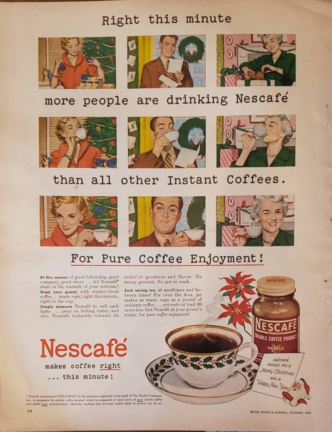 1950 NESCAFE Instant Coffee Beverage Drink PRUDENTIAL Insurance ...