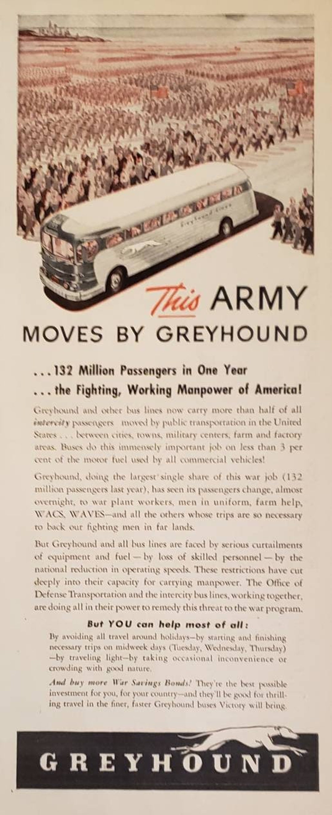1943 GREYHOUND Bus Army Transportation M&M Mattingly Moore Blended ...