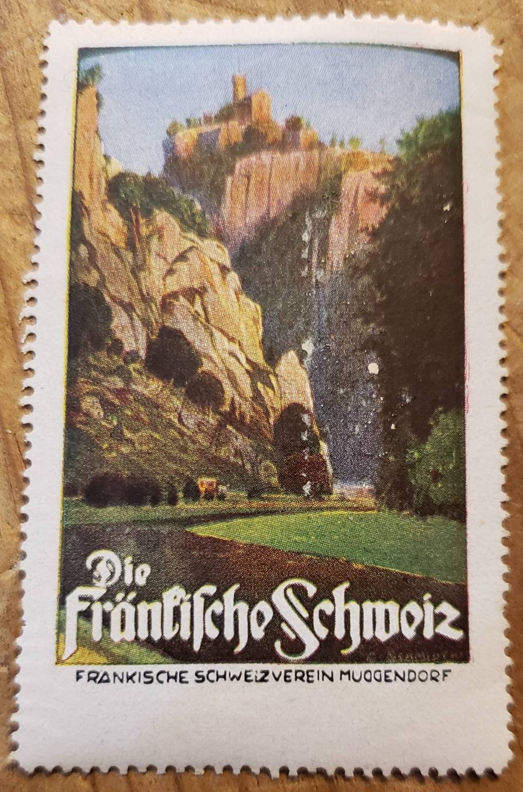 Vintage German Advertising Poster Stamp Germany Die Fränkische Schweiz ...