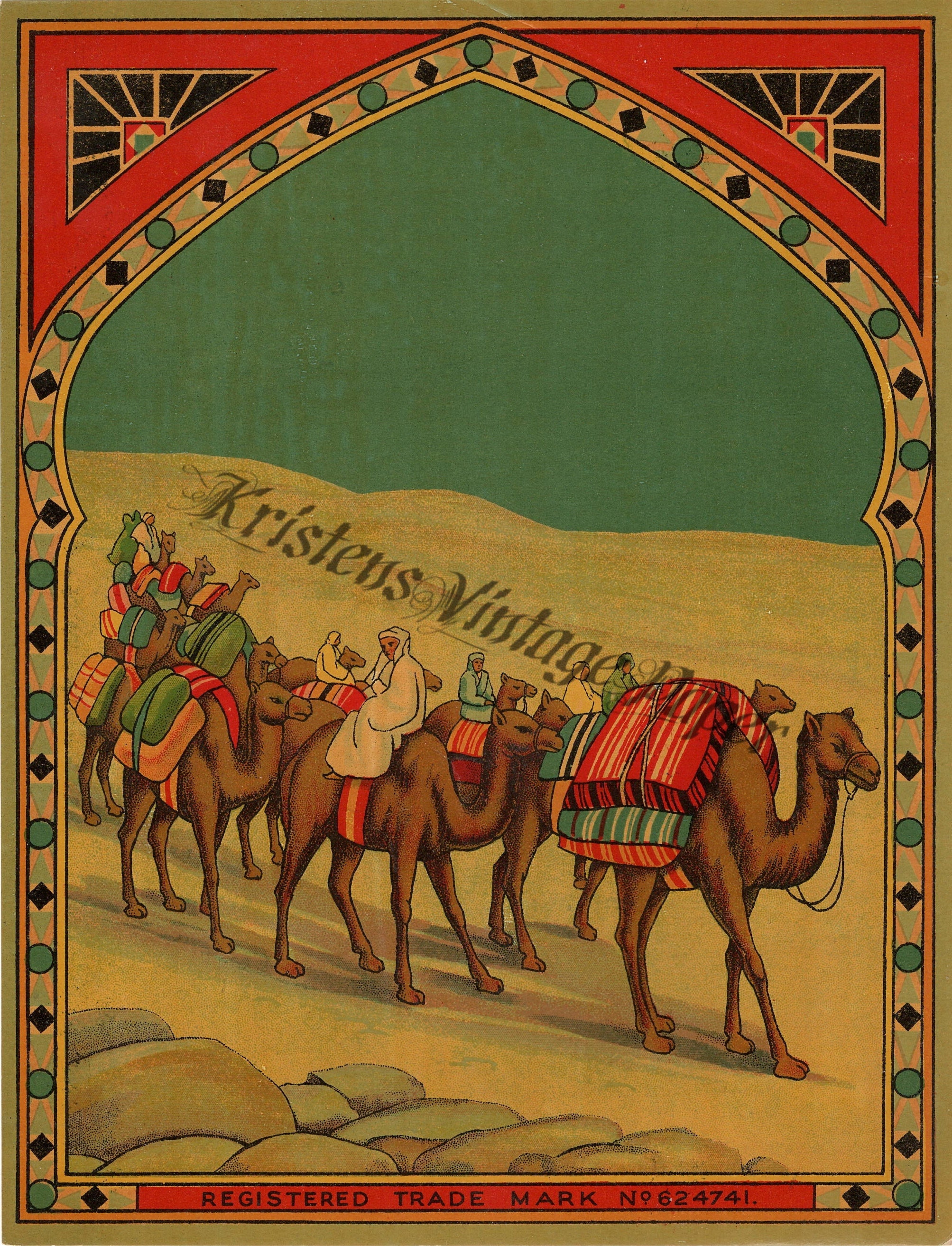 Instant Digital Download CAMEL CARAVAN LABEL Middle East Desert Vintage ...