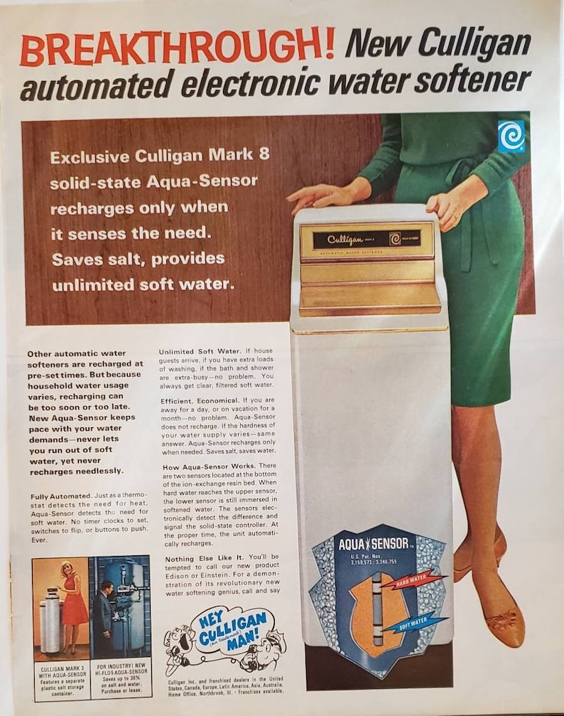 1967 CULLIGAN Mark 8 Aqua Sensor Electronic Water Softener Appliance ...