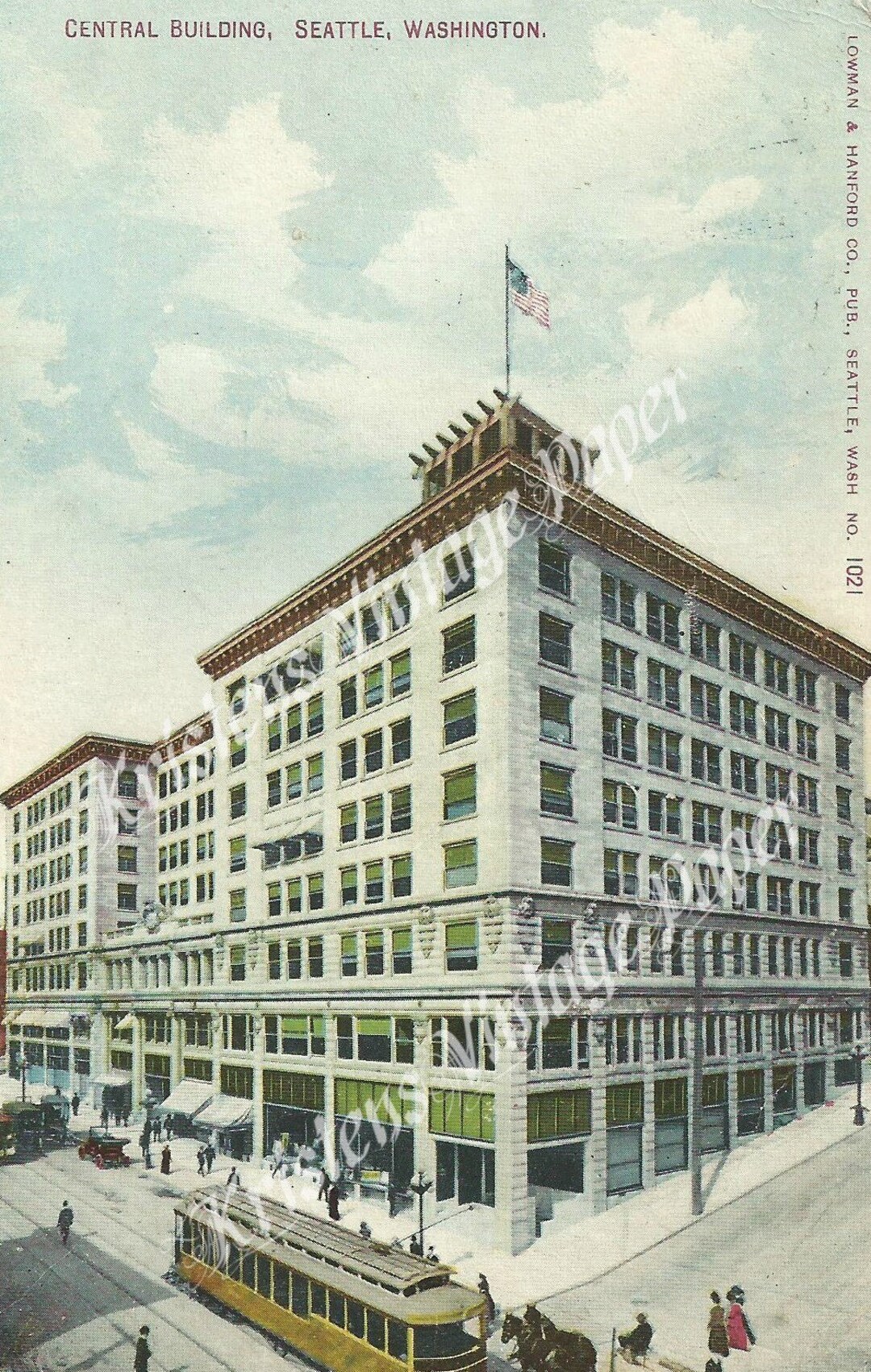 INSTANT DOWNLOAD - Central Building - Seattle WA - Vintage Post Card ...