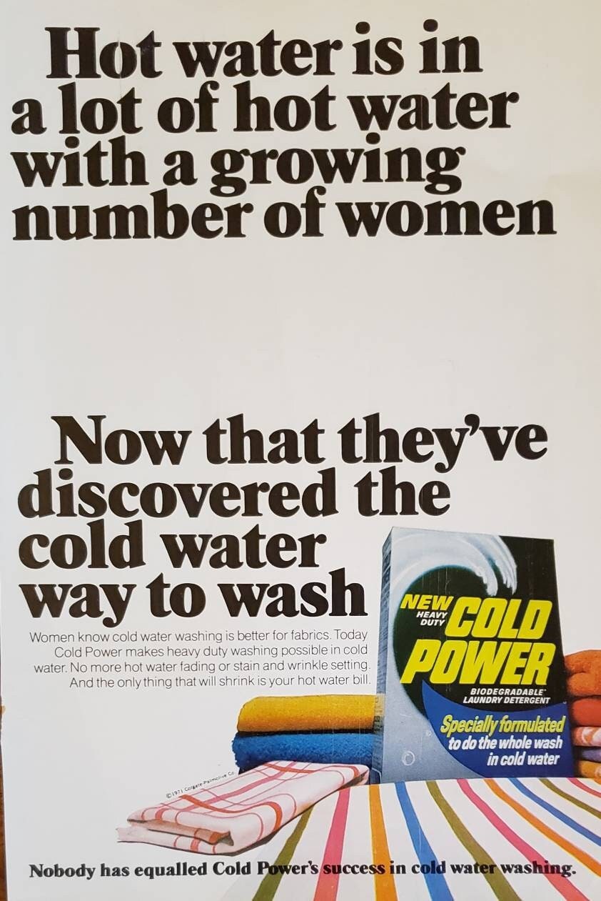1971 COLD POWER Laundry Detergent Soap Cold Water Washing - Etsy