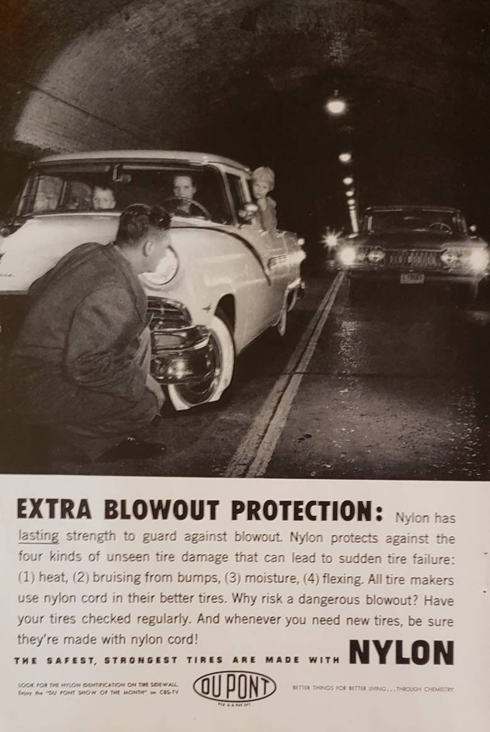 1959 DUPONT Nylon Tires Car Tire Blowout Protection NEW BRUNSWICK ...