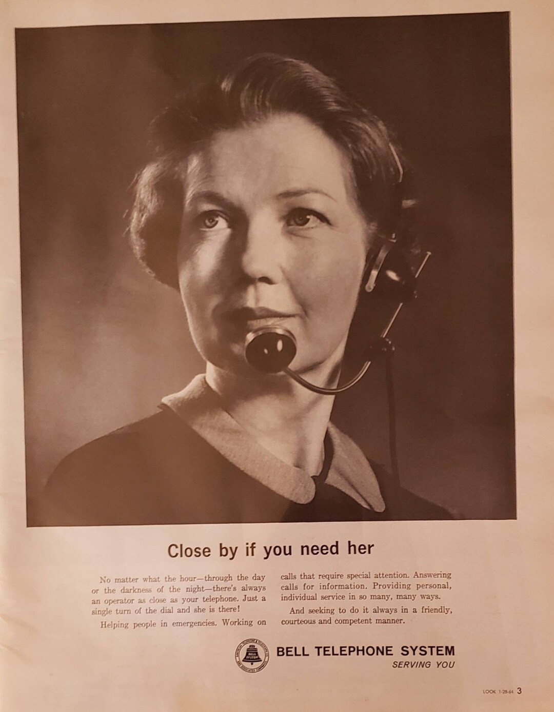 1964 BELL TELEPHONE SYSTEM Phone Operator Woman Telecommunications ...