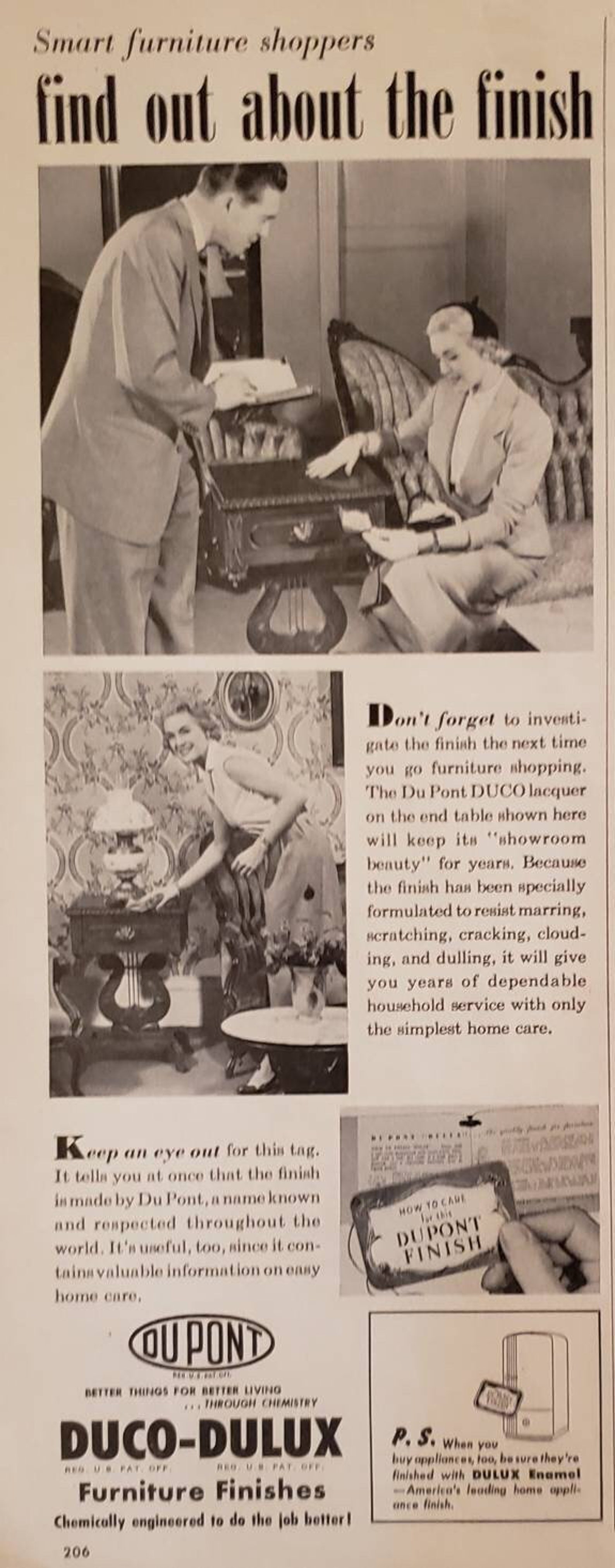 1954 DUPONT Duco Dulux Lacquer Furniture Finish WALL-TEX Fabric Wall ...