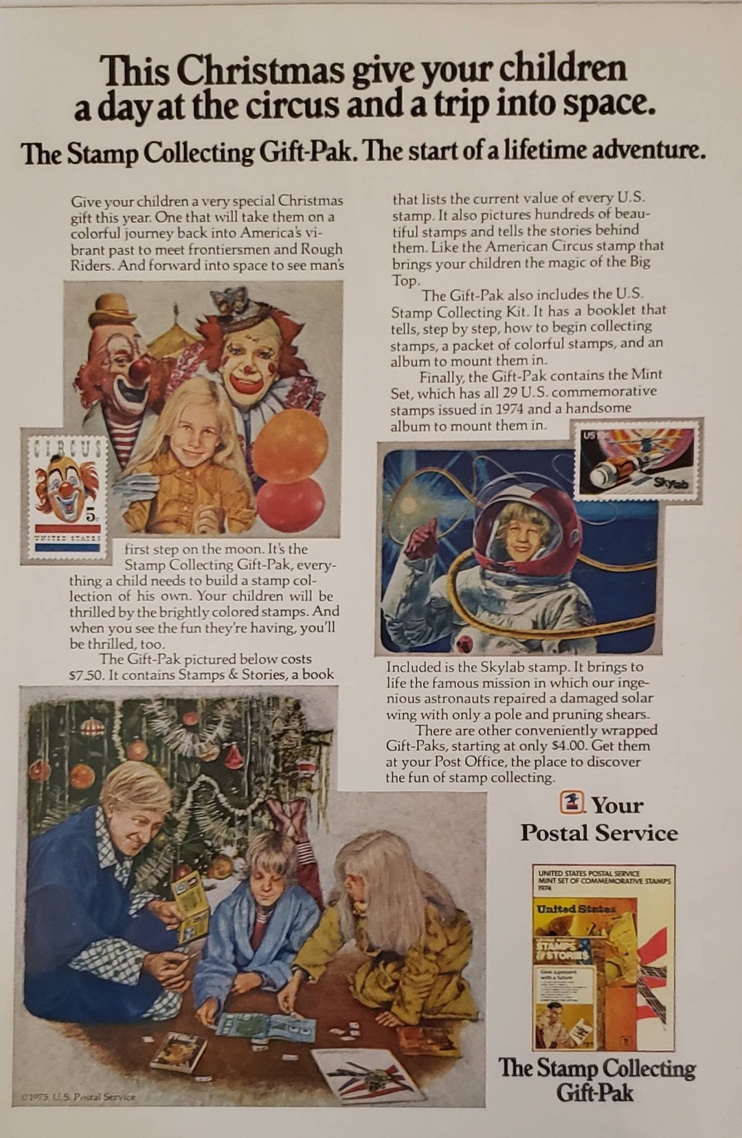 1977 USPS Postal Service Stamp Collecting Gift Pak Vintage Print Ad - Etsy